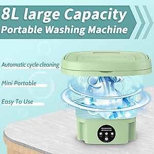 Mini Washing Machine, Foldable Ultrasonic Turbo Washing Machine，for Small Clothing,Underwear Suitable for Home, Business, Travel, College Room, RV, Apartment
