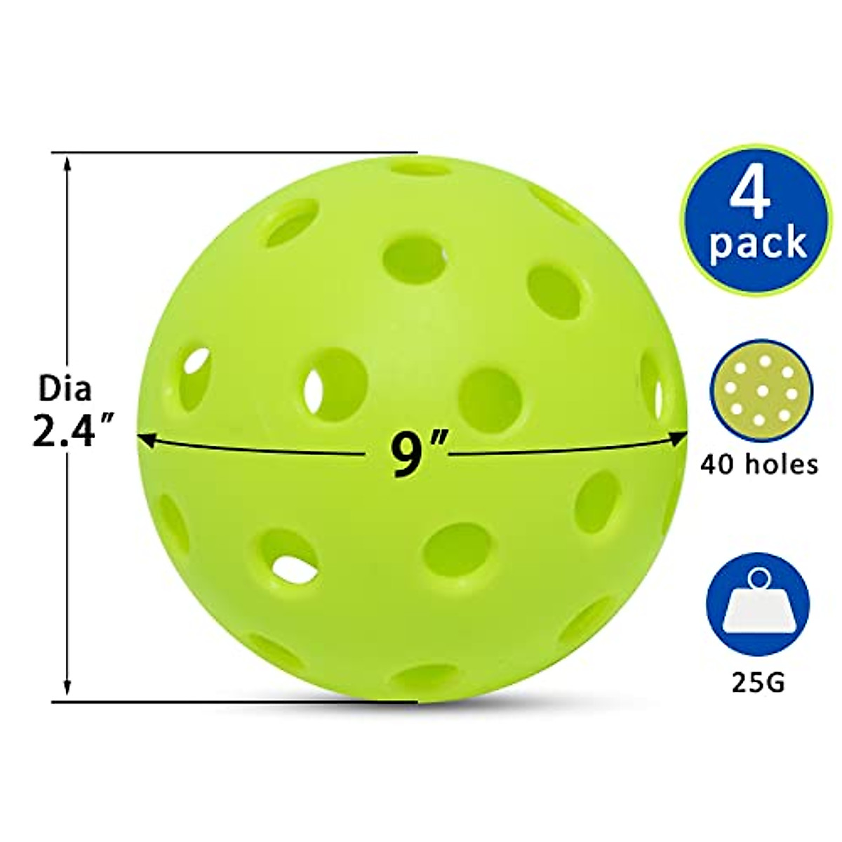 Pickle Ball Replacement Net 22ft x 3ft for Indoor and Outdoor Fits for Most Free-Standing Pickle Ball Frame Come with 4 Outdoor Pickle Balls (Net Only)