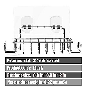 HESOMED Shower Caddy,Soap Holder with Adhesives, No Drilling SUS 304 Rustproof Steel Storage Shower Rack for Bathroom and Kitchen (Silver)