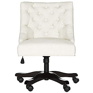Safavieh Mercer Collection Soho Tufted Linen Light Cream Swivel Desk Chair