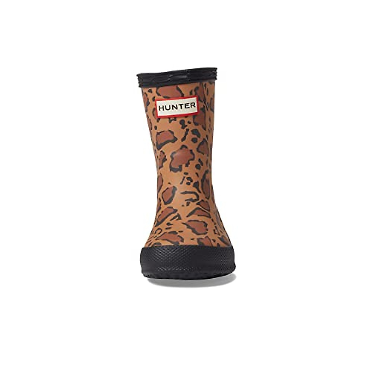 Hunter Little Kids Original First Classic Leopard Print Rain Boot, Rich Tan/Saddle/Black, 7
