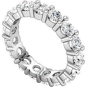4 Carat (ctw) Platinum Round Diamond Ladies Eternity Wedding Anniversary Stackable Ring Band Ultra Premium Collection