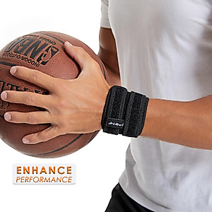 HiRui Wrist Brace for TFCC Tears, Adjustable Wristband Wrist Wraps Support for Fitness Weightlifting Tennis Tendonitis Carpal Tunnel Arthritis Pain Relief, One Size Adjustable (Black, 1 Pack)