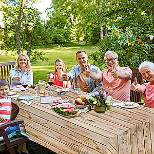 VGMANNTA 3 Packs Wood Grain Tablecloths Wood Print Table Covers, Rustic Disposable Rectangular Table Cloth Plastic Tablecover for Rustic Wedding Baby Shower Cowboy Party Decoration