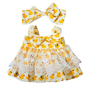 SPDD Clothes for Lalafanfan Duck,Cartoon Stuffed Duck Clothing Kawaii Doll Duck Clothes Plush Animal Dolls Detachable Clothes Birthday Gifts(Yellow)