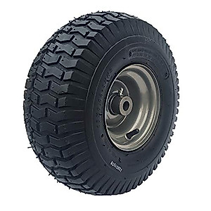 2 Pack 15x6.00-6"Pneumatic tires,Front Assembly Replacement for Craftsman Mower,Turf Tread,3" Center hub with steel rim,3/4'' bushings