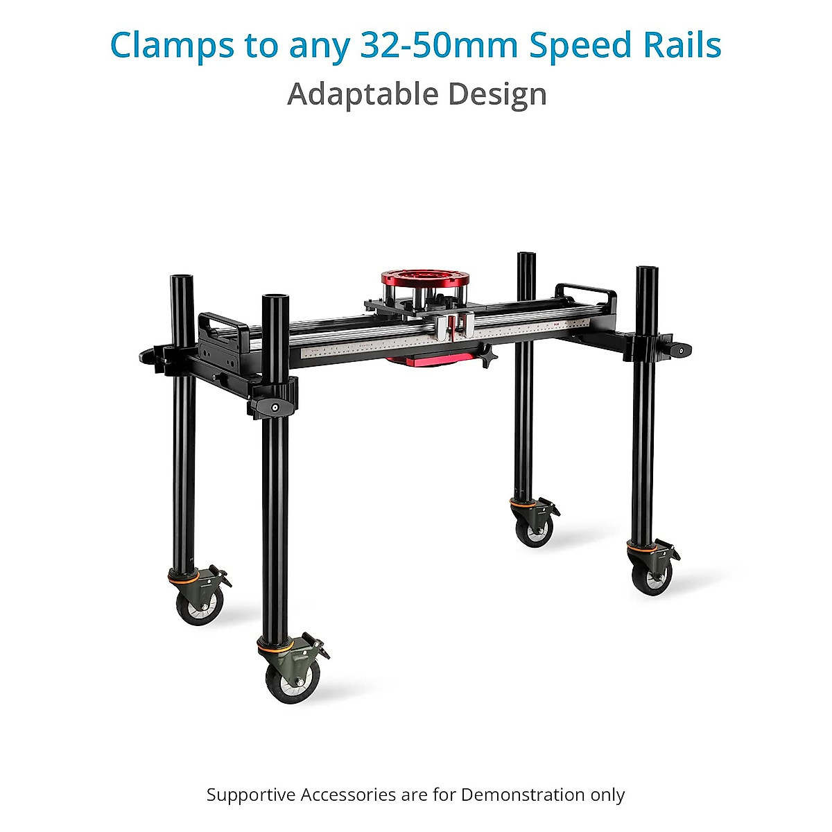 PROAIM Scaffold Crossbar Mount for Proaim Flyking Camera Slider Mitchell/Bowl. CNC Aluminum Made for 32-50mm Scaffold Tubes/Speed Rails. Facilitates Positioning Sliders at Height (SCF-FK)