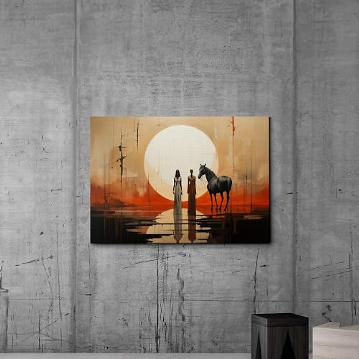 Majestic Black Stallion Galloping In The Clouds, Black Horse On Salt Flats, Canvas Print, Black Horse Print, Black Horse Wall Art