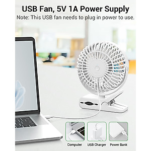 GEHEN 6 INCHES Personal Fan, Bedroom Clip on Fan Ultra Quiet Small Table Fan, Office Desk fan, 3 Speeds Cooling Clip on Fan with Strong Airflow, College Dorm Mini Fan