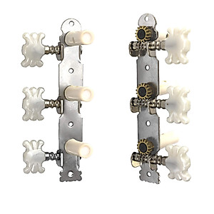 2Pcs Yootones Classical Guitar Tuners Peg String Tuning Pegs Key Machine Heads Tuning Left Right Compatible with Classical Guitar (Silver)