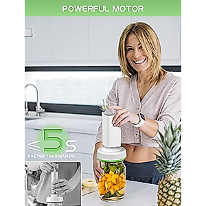 Hurrikane Mason Jar Vacuum Sealer Kit, Jar Sealer for Food Storage with Mason Jar Kit and Electric Vacuum Pump, Compatible with Foodsaver Vacuum Sealer Machine, Suitable for Regular and Wide Mouth Mason Jars