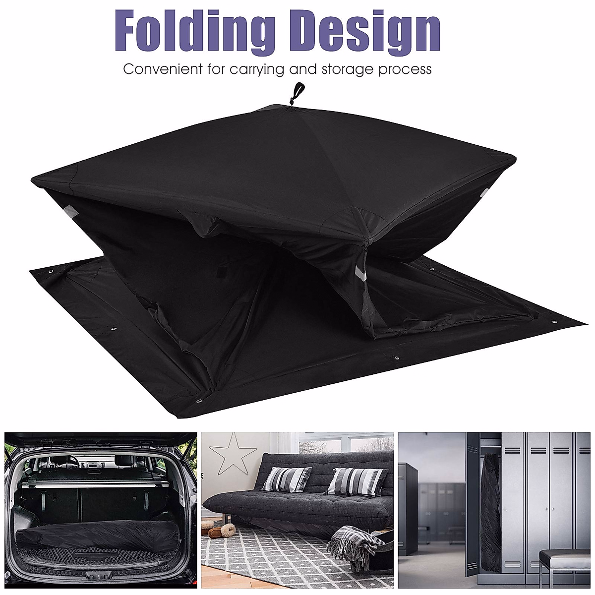 Gymax Ice Shelter, Pop-up Waterproof Fishing Tent 2-Person Portable Ice Tent with Detachable Windows, Zippered Door & Carry Bag