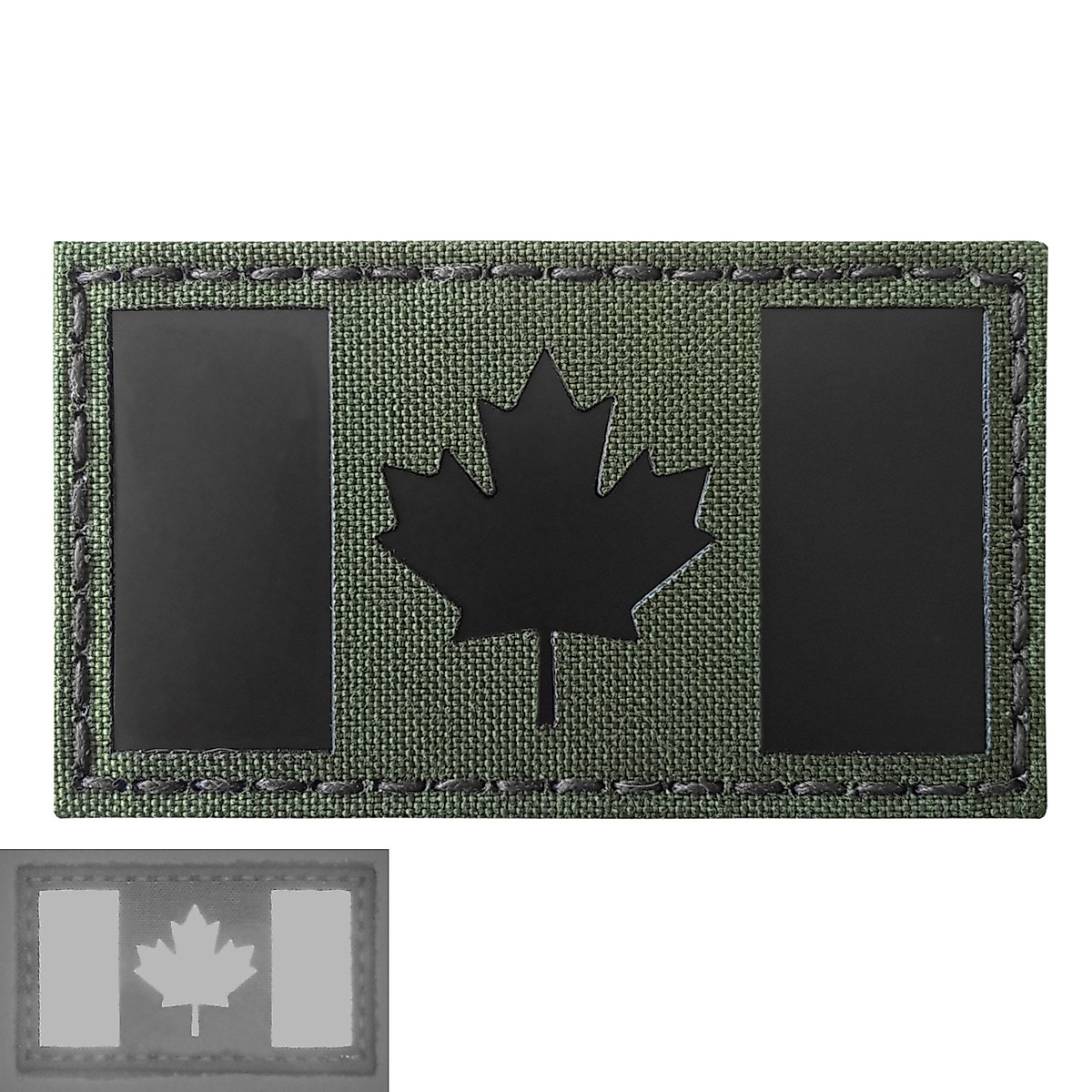 OD Green Infrared IR Canada Flag 3.5x2 Olive Drab IFF Tactical Morale Hook Patch