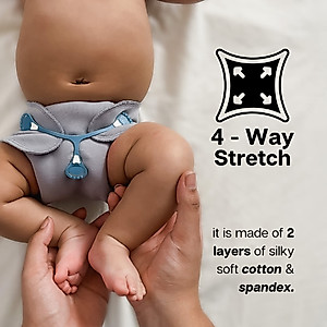 Happy BeeHinds Preflat Baby Diapers - Organic Cotton Cloth Diapers for Babies, Soft and Gentle Solution Perfect for Overnight Diapering, with a Custom Fit and Silky Soft Material (Turquoise)