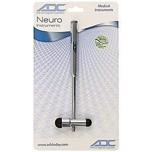 ADC Buck Neurological Hammer with Concealed Brush and Needle, Chrome-Plated Medical Instrument