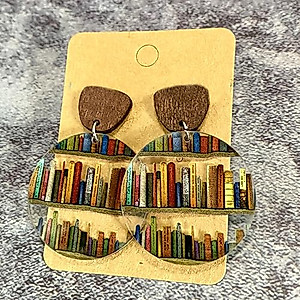 Teacher Earrings Book Earrings Acrylic Pencil Earrings Bookcase Drop Earrings Funny Earrings Teacher Appreciation Gifts Back to School Gifts for Teacher Student