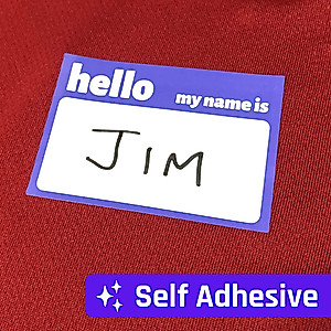 200 Pieces - Hello My Name is Stickers, Name Tag Labels - Blue, 3" x 2"