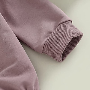 KOSUSANILL Baby Girls Boy Oversized Sweatshirt Romper Newborn Infant Long Sleeve Crewneck Bubble Sweater Pullover Top Valentines Day Outfit Fall Clothes