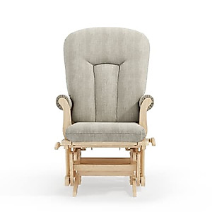 Dutailier Alice 3197 Wooden Glider Chair, Natural/Popular Grey