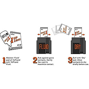 1UPcard Video Game Cartridge Cleaning Kit | 3 Pack of Cards with Cleaning Fluid | Compatible With Nintendo, Super NES, Sega Genesis, N64, Gameboy, Atari & More