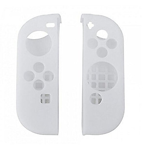 Silicone Protective Skin Soft Shell Case Cover for Nintendo Switch Joy-Con Controller Skin Clear-White