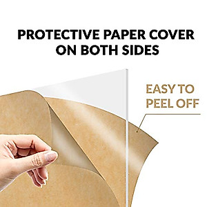 SimbaLux Acrylic Sheet Clear Cast Plexiglass 12” x 12” Square Panel 1/4” Thick (6mm) Transparent Plastic Plexi Glass Board with Protective Paper for Signs, DIY Display Projects, Craft, Easy to Cut