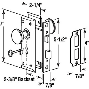 PRIME-LINE E 2495 Mortise Keyed Lock Set (Classic Bronze) & Defender Security E 2499 Door Knob Set with Spindle, Oil Rubbed Bronze (Single Pack)