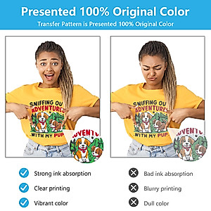 Jecqbor DTF Transfer Film Paper PET Heat Transfer Paper A4 (30sheet), Double-Sided Glossy Clear Pretreat DTF Film for DTF Epson Inkjet Printer, Direct Print On T-Shirts Textile (8.3" x 11.7")