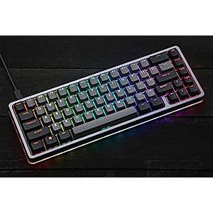 DROP ALT High-Profile Mechanical Keyboard — 65% (67 Key) Gaming Keyboard, Hot-Swap Switches, Programmable Macros, Backlit RGB LED, USB-C, Doubleshot PBT, Aluminum Frame (Kaihua Speed Silver, Gray)