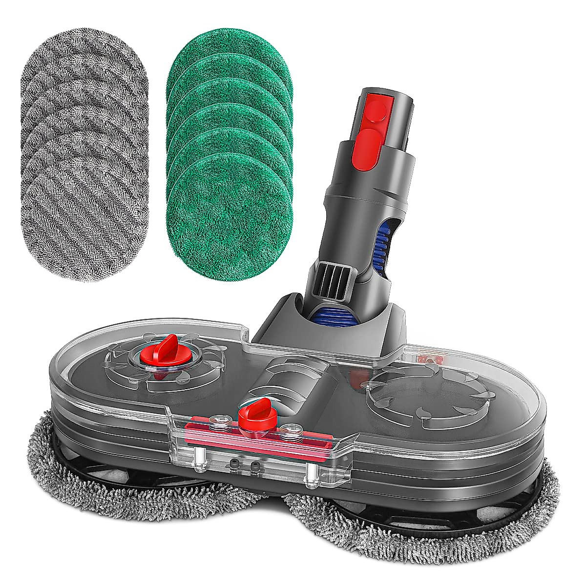 Jajadeal Mop Head for Dyson V15 V11 V10 V8 V7 Vacuum Cleaners, Electric Mop Attachment with Detachable Water Tank and 12 Reusable Mop Pads