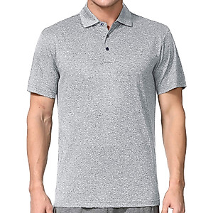 Men's Alpha Dry Fit Golf Polo Shirt - Light Grey, XXL, Regular Fit