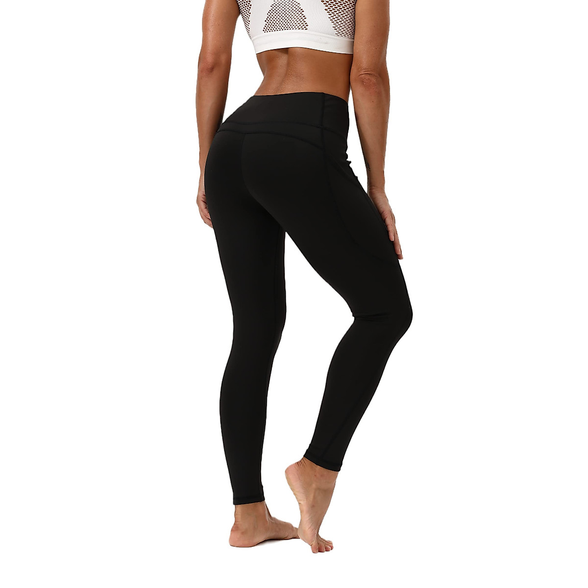 Kaleilo Women's Yoga Pants High Waist Tummy Control Butt Lifting Gym Sport Workout Leggings Black Medium