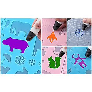 Blue 3D Printing Pen Mat - 3D Pen Mat for Kids, Adults - 16.3x10.8 inch 3D mat with Animal Patterns for 3D Printing Pen - Great 3D Silicone Pen Mat - Blue