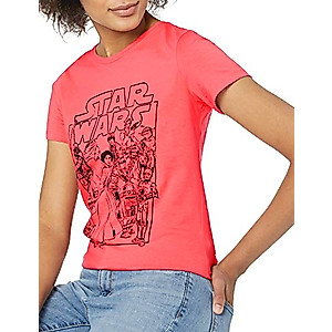 Amazon Essentials Disney | Marvel Princess Women's Short-Sleeve Crew-Neck T-Shirts (Available in Plus Size), Pack of 2, Star Wars Force, 4X