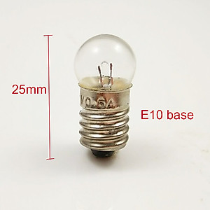 HNNUY E10 4.8V / 0.5A 2.4W Miniature Screw Base Light Bulb Lamp Flashlight Torch DIY Work Light (Pack of 10)
