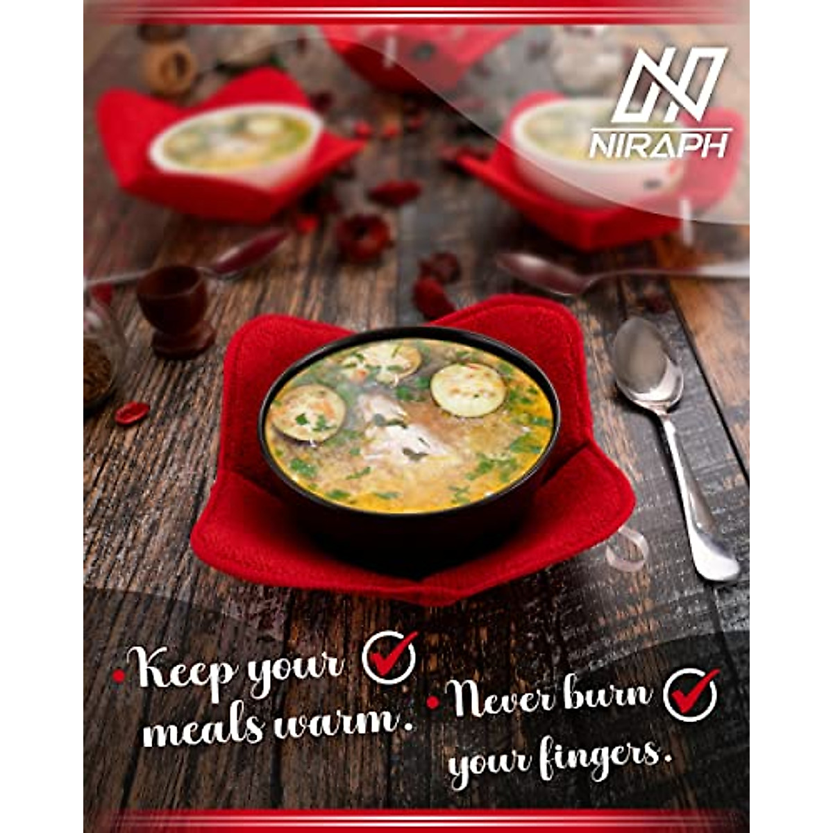 Hot Bowl Holders Microwave Safe - Microwave Bowl Holders - Pot Holders Soup Bowl Cozy -Bowl Potholders for Microwave Holder - Multipurpose Microwave Safe Bowl Holders for Hot Food - Plate Cozies