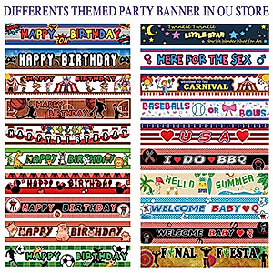 Large Football Happy Birthday Party Banner, Game Day Sports Party Decorations, Football Photo Backdrop Hanging Decorations(9.8 x 1.6 feet)