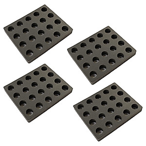 Polar Whale 4 Sample Vial Floating Racks Durable Black Foam Storage Holder Organizer Stand Transport Holds 20 Sampling Vials Fits 1.5 Oz 45ml 30mm Diameter