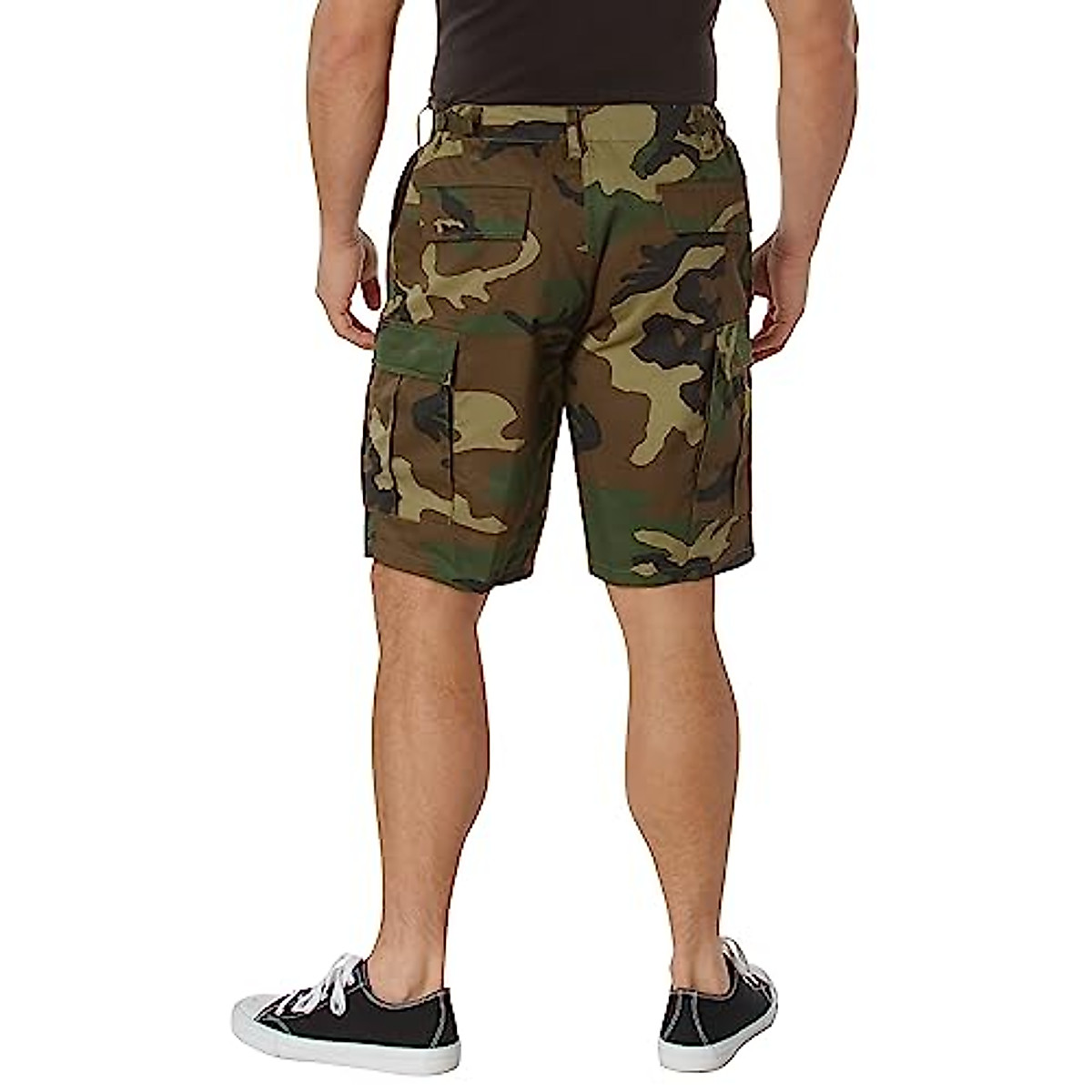 Rothco Tactical BDU Shorts - Rugged Outdoor Hiking Camping Cargos Comfortable - Woodland Camo - Large