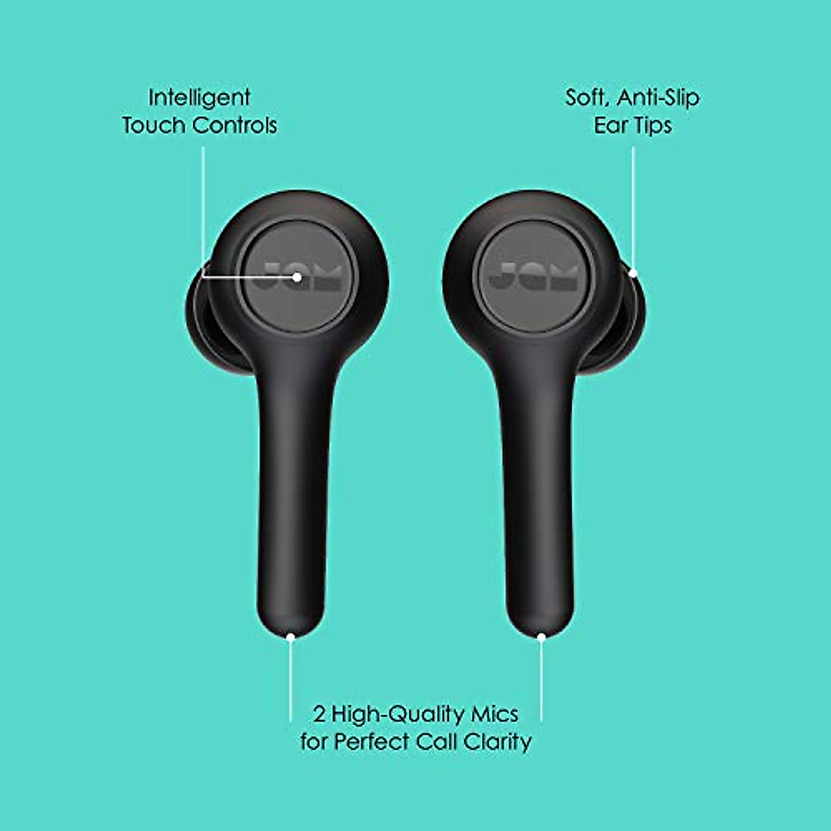 Jam True Wireless Exec Earbuds with Background Noise Reduction (Black)