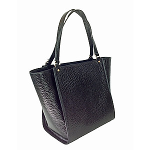 DKNY French Grain Leather Medium Shopper, Black
