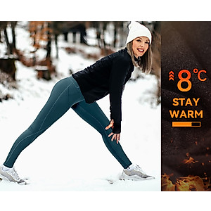 Ewedoos Fleece Lined Leggings with Pockets for Women Thermal Warm Winter Leggings for Women High Waisted Workout Yoga Pants