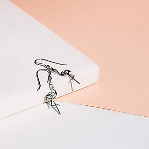 Boma Jewelry Sterling Silver Flamingo Dangle Earrings