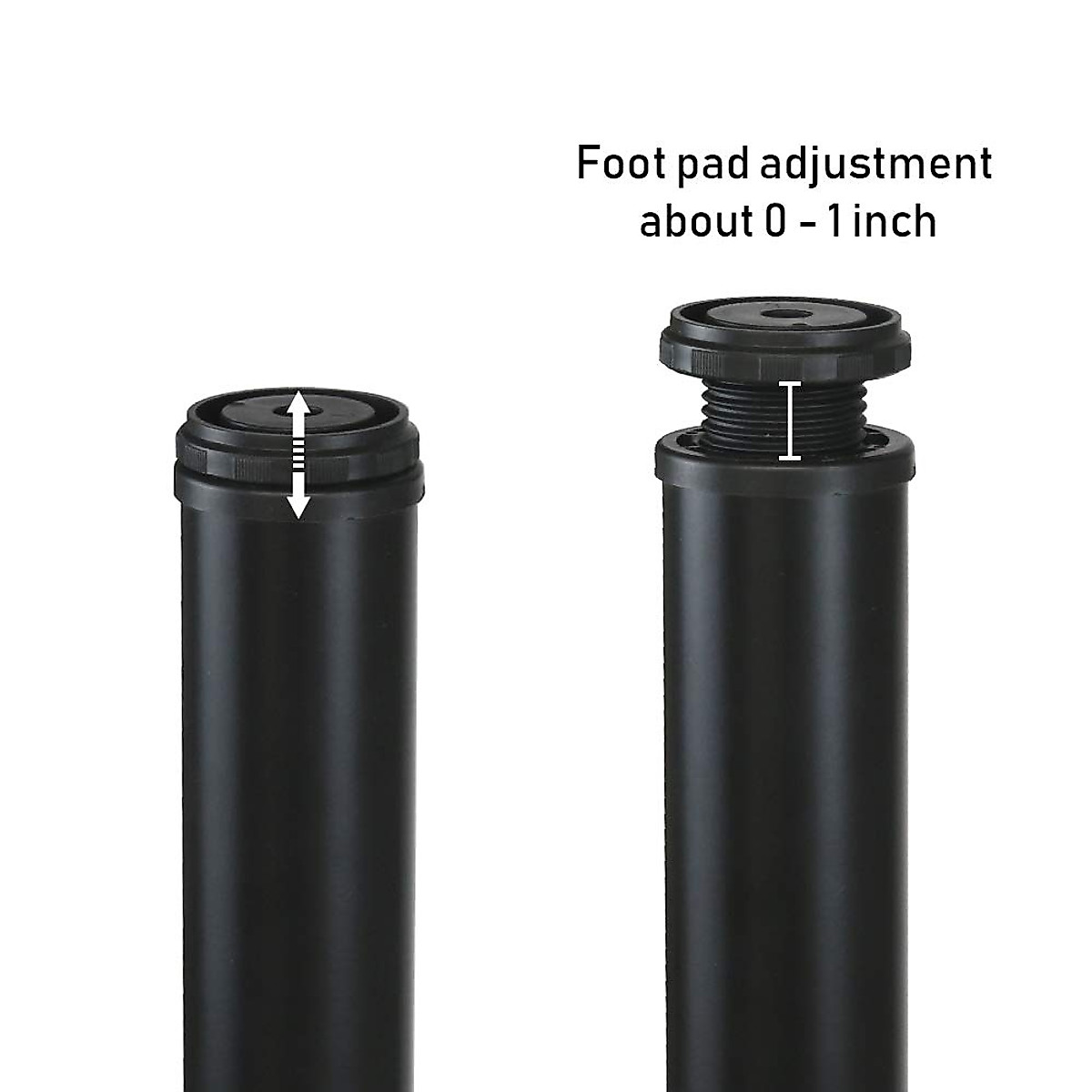 QLLY 28 inch Adjustable Metal Desk Legs, Office Table Furniture Leg Set, Set of 4 (Black)