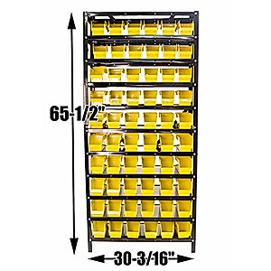 Steel Dragon Tools® TLPB60 60 Parts Bin Shelving Organize with Plastic Bins for Garage, Shop, and Home Storage