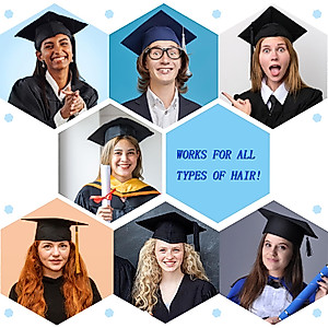 HAIMITI Hairband, Adjustable Black Graduation Cap Headband Insert, Simple and Practical Anti-Fall Hairband for Graduation Cap, Perfect for Female Adults, 1 Count