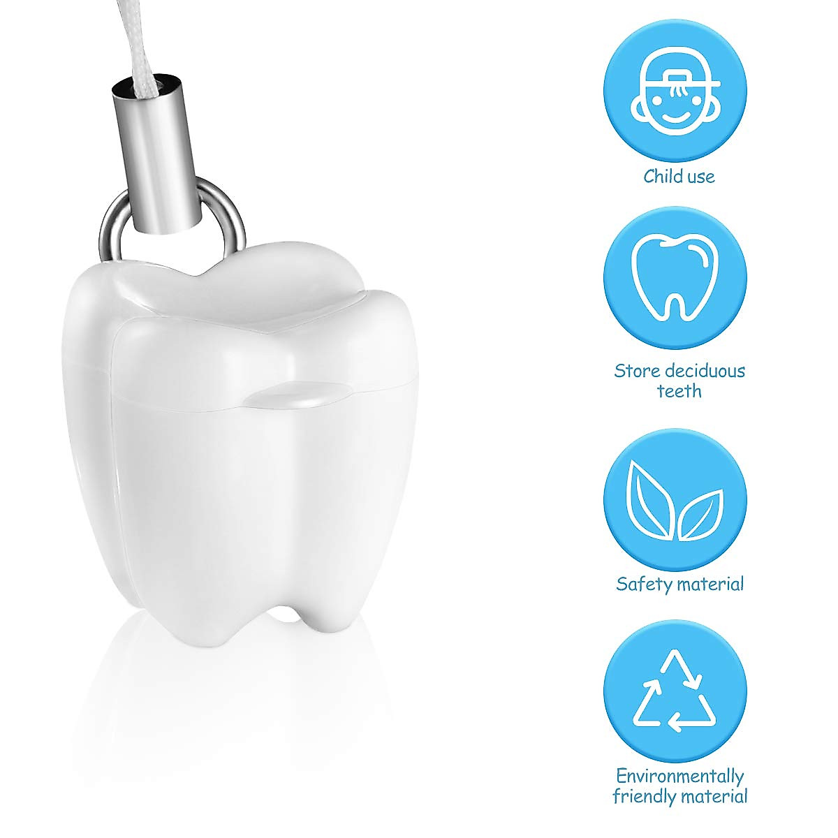 OUNONA 10pcs Baby Tooth Save Box Baby Child Tooth Keepsake Holder Organizer (White)