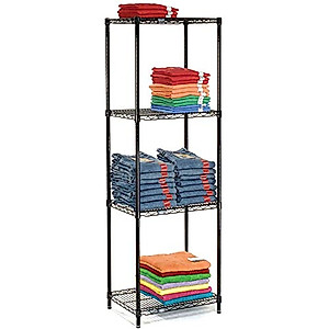 Nexel 5 Tier Black Epoxy Wire Shelving Starter Unit, 30" W x 24" D x 74" H