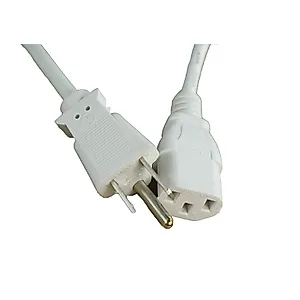 [UL Listed] OMNIHIL White 15 Feet Long AC Power Cord Compatible with Zebra ZM400