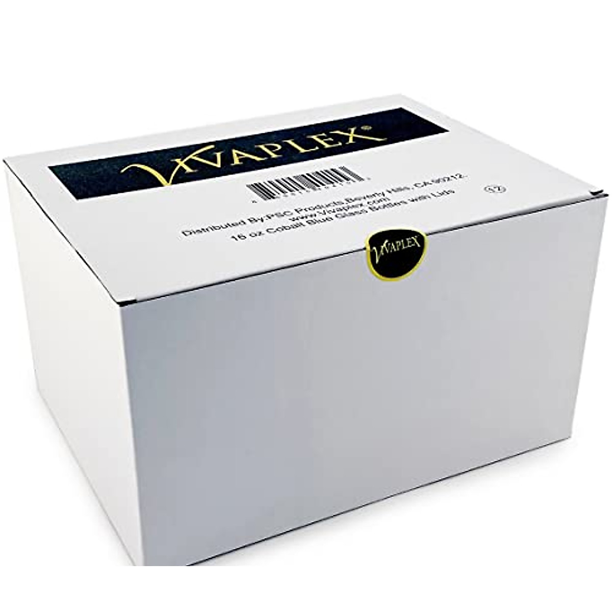 Vivaplex, 12, Cobalt Blue, 16 oz Glass Bottles, with Lids